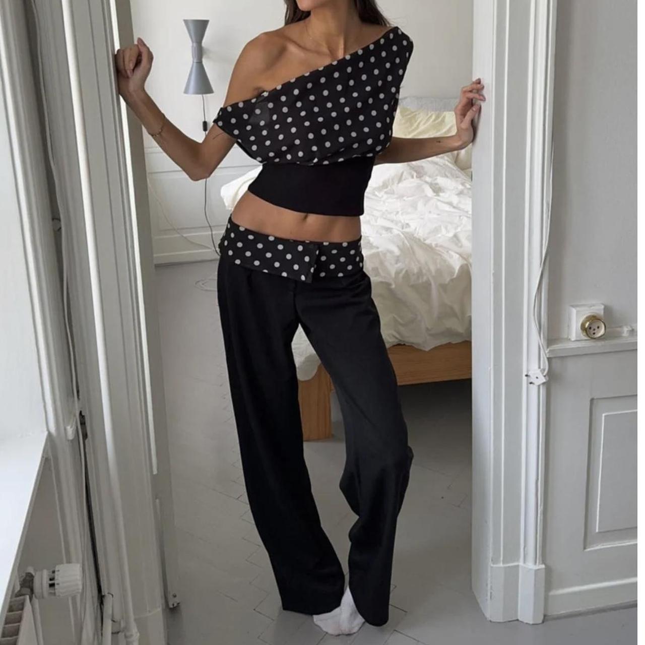 Design By Si set 🖤🤍 Pants size XS (extra long) fit... | Depop