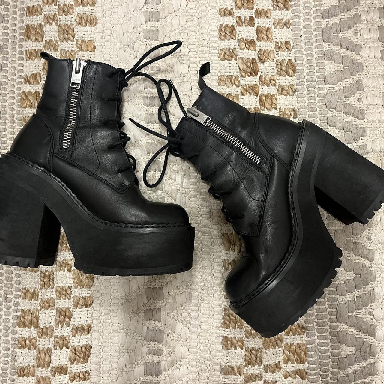 UNIF Choke boots with slight signs of wear (leather... - Depop