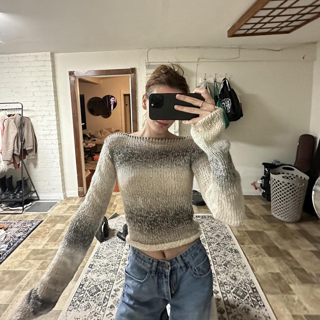 Handmade knit sweater by me :) Best fit XS-S #knit... - Depop