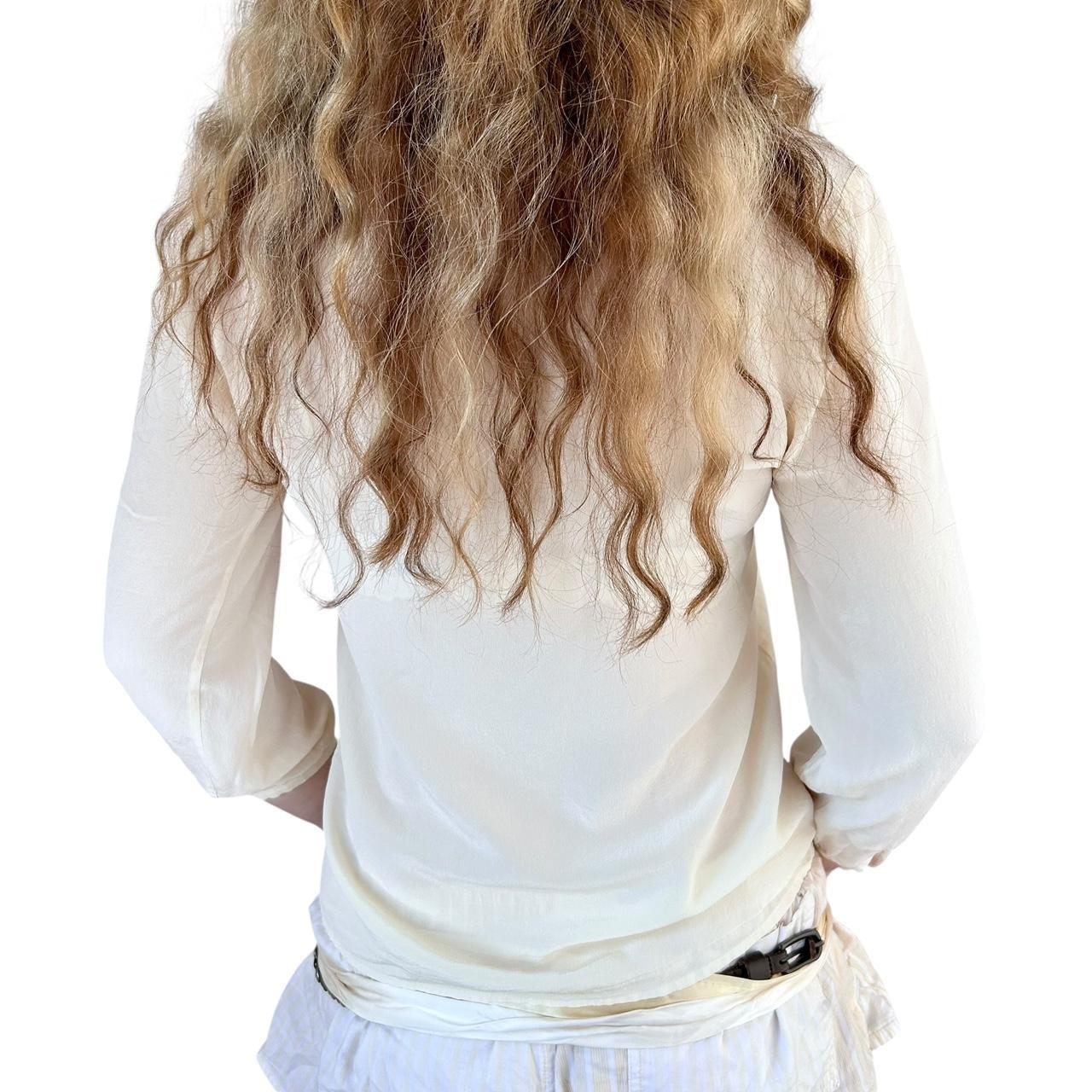 vintage medieval cream ruffled pirate blouse with... | Depop