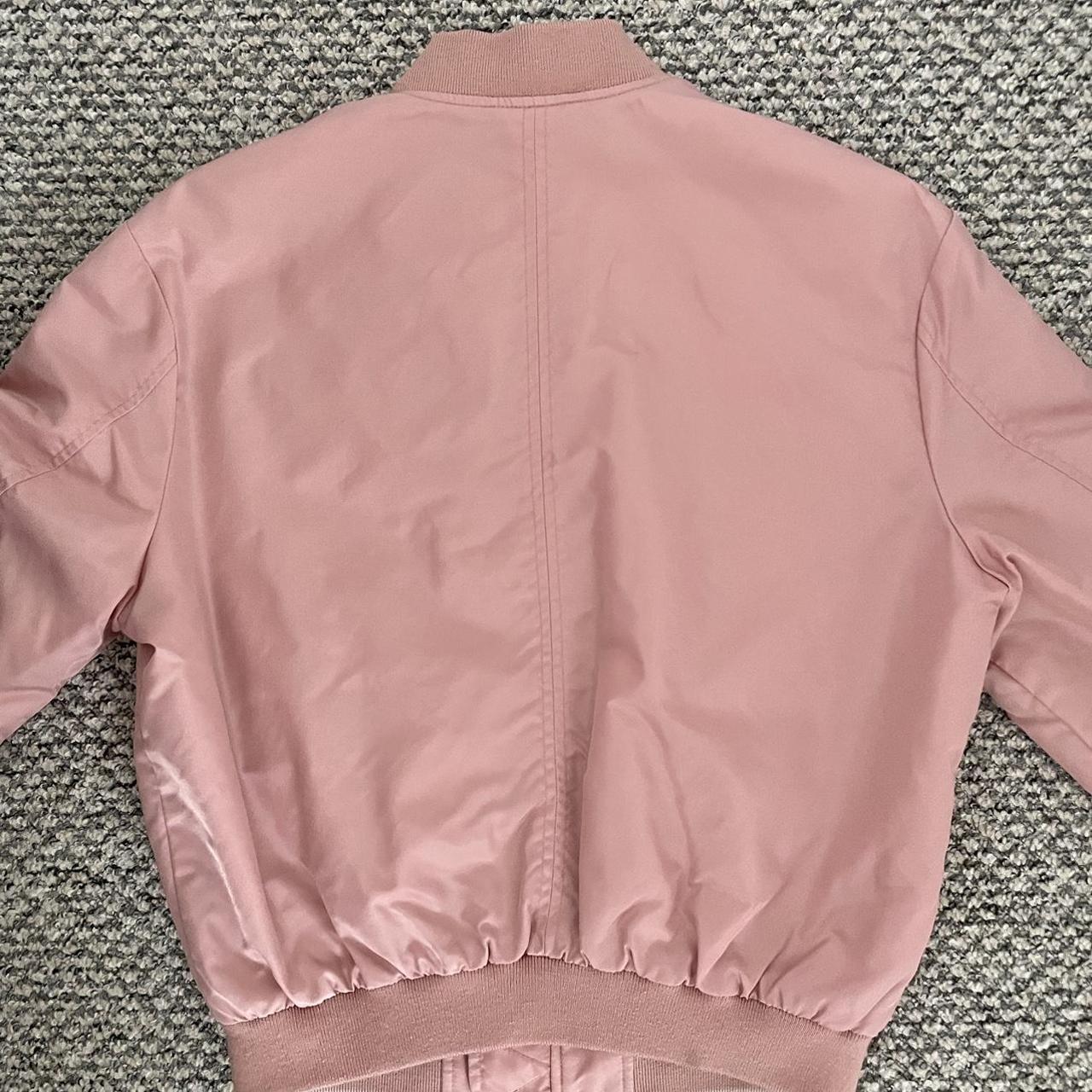 zara basic pink bomber jacket has some general wear... - Depop