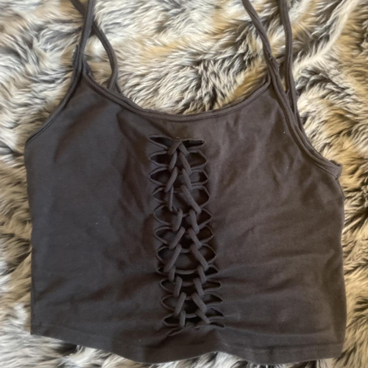Black cut out vest Black vest top Cut out vest top - Depop