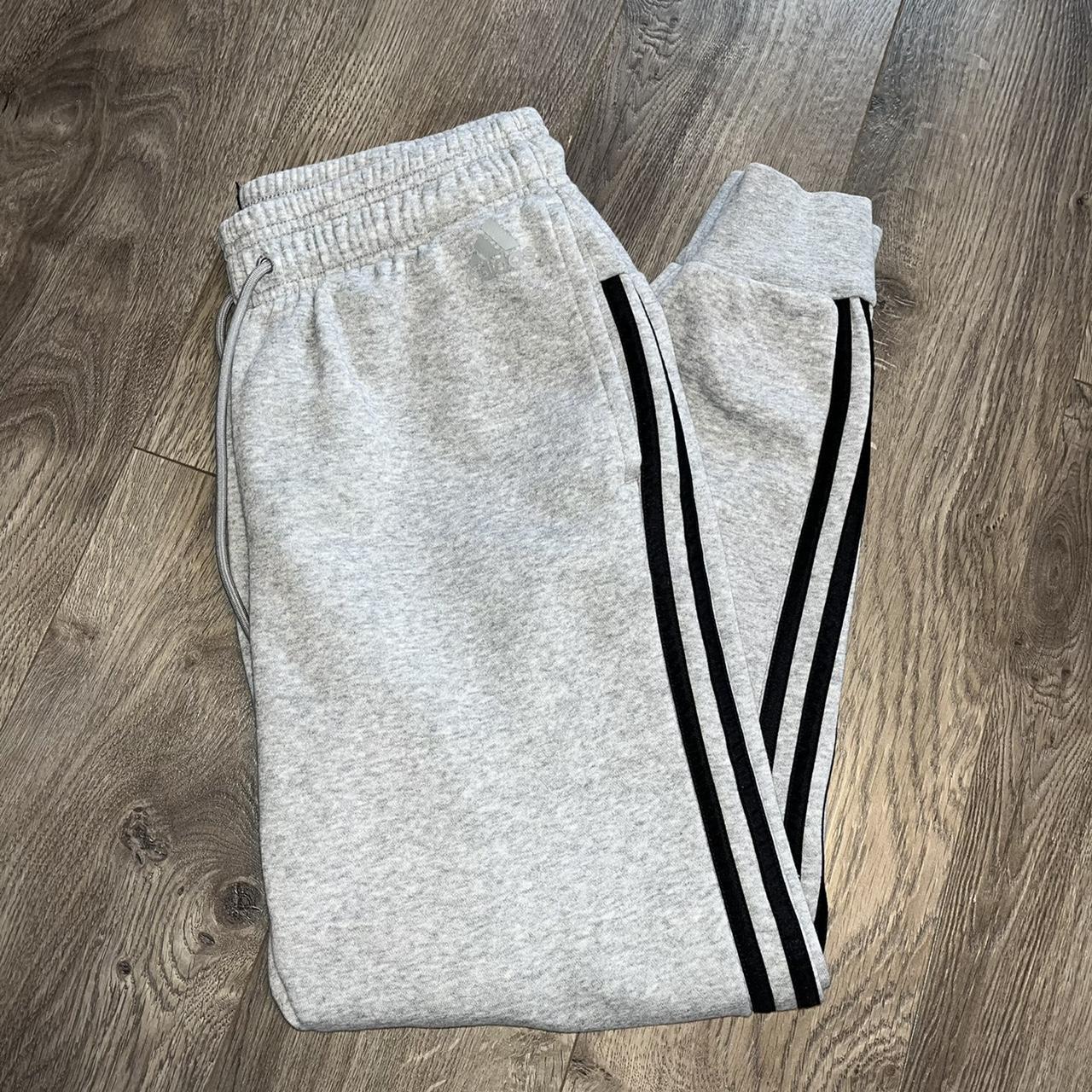 Adidas Men's Grey and Black Joggers-tracksuits | Depop