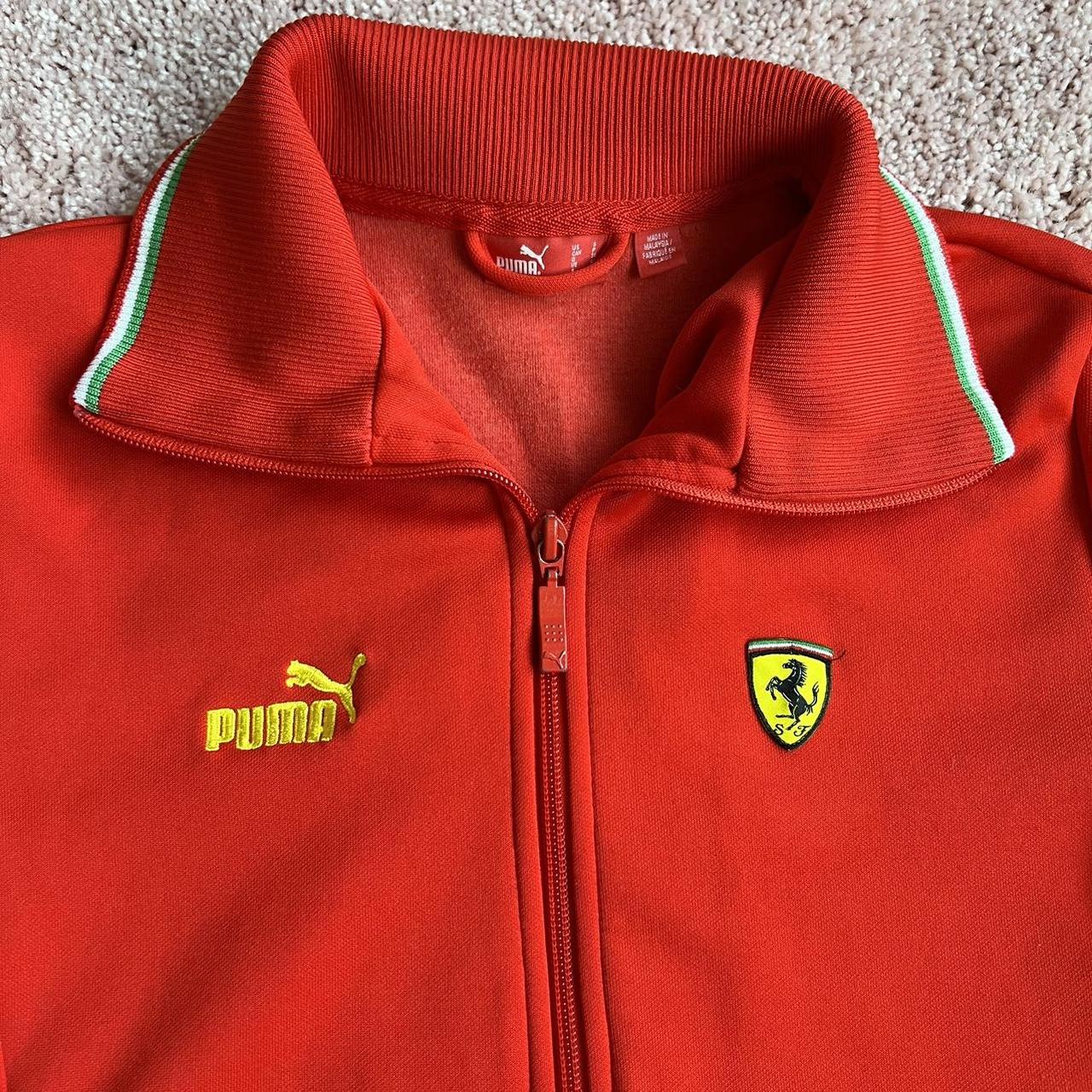 Ferrari Puma zip up track jacket in bright red ️... - Depop