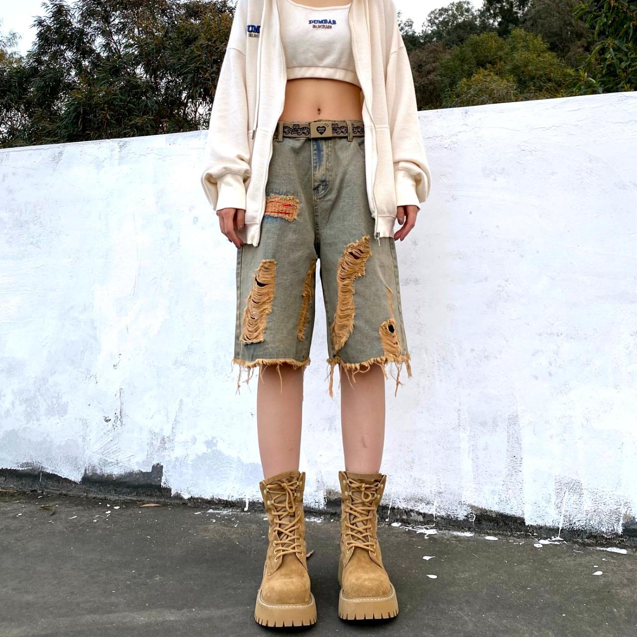 Stunning Hippie Loose Outfit Punkrock Ripped Washed... - Depop