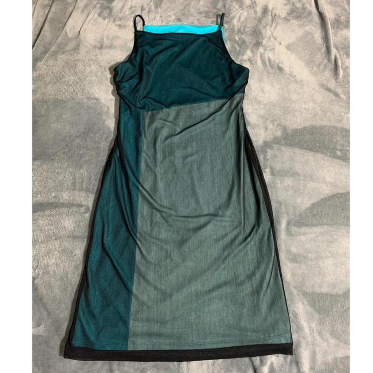 Vintage Express Blue Mesh Dress Size 3/4 Has... - Depop