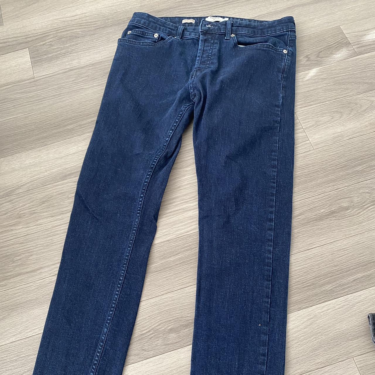 Blue denim topman jeans- size 32R. Include post. - Depop