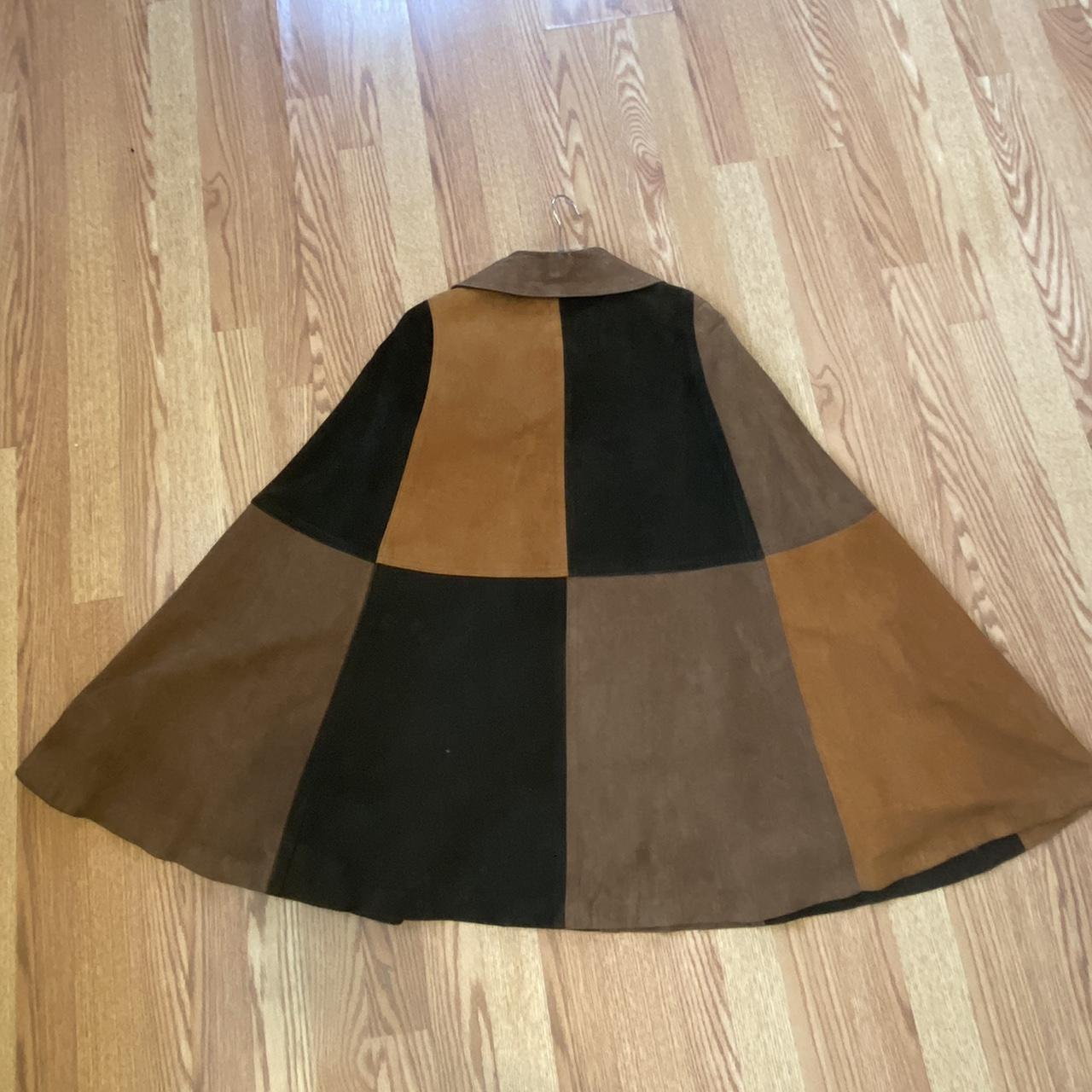 Suede Leather Poncho Overcoat with brass clasps has... - Depop