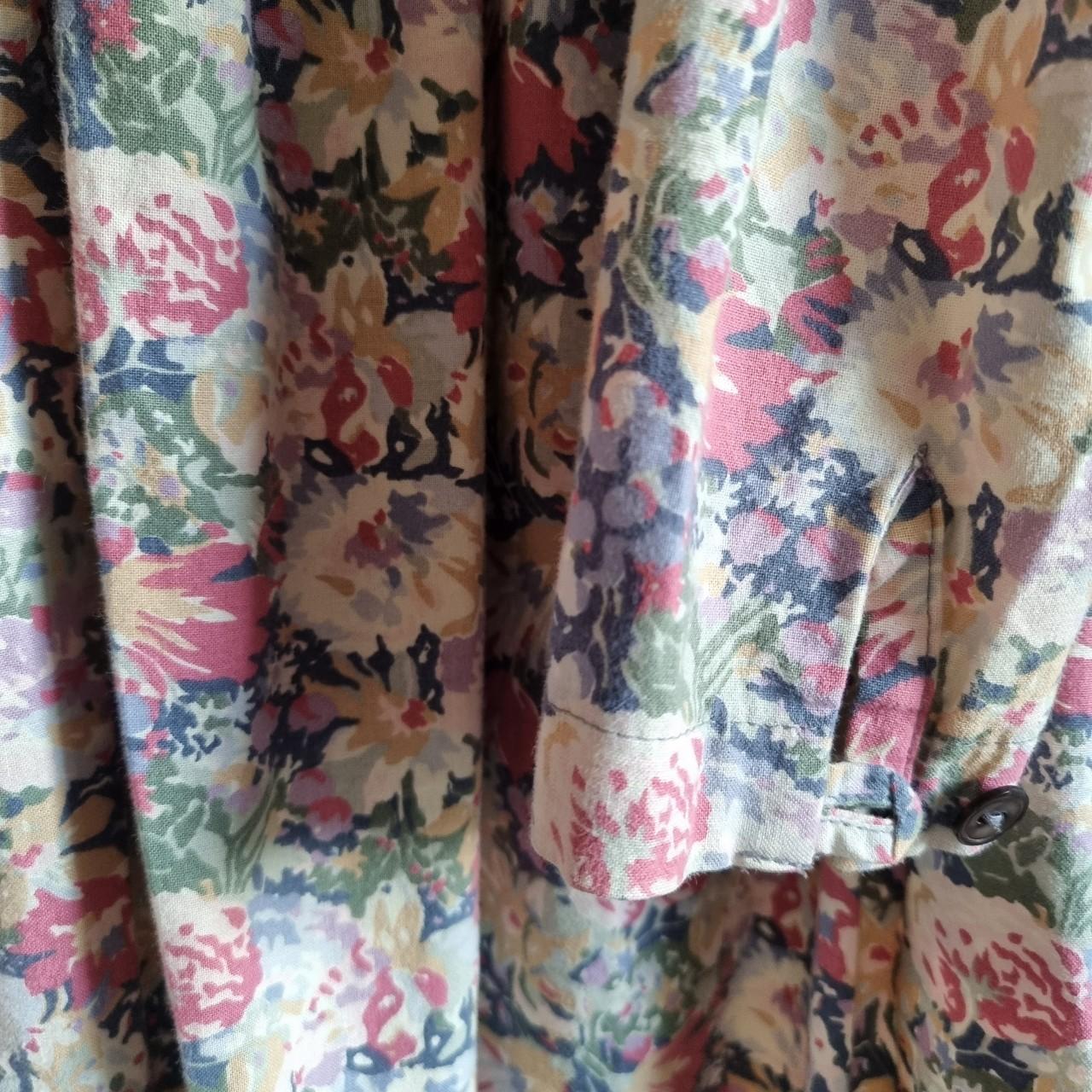 Laura Ashley 1980s pastel colours floral midi dress... - Depop