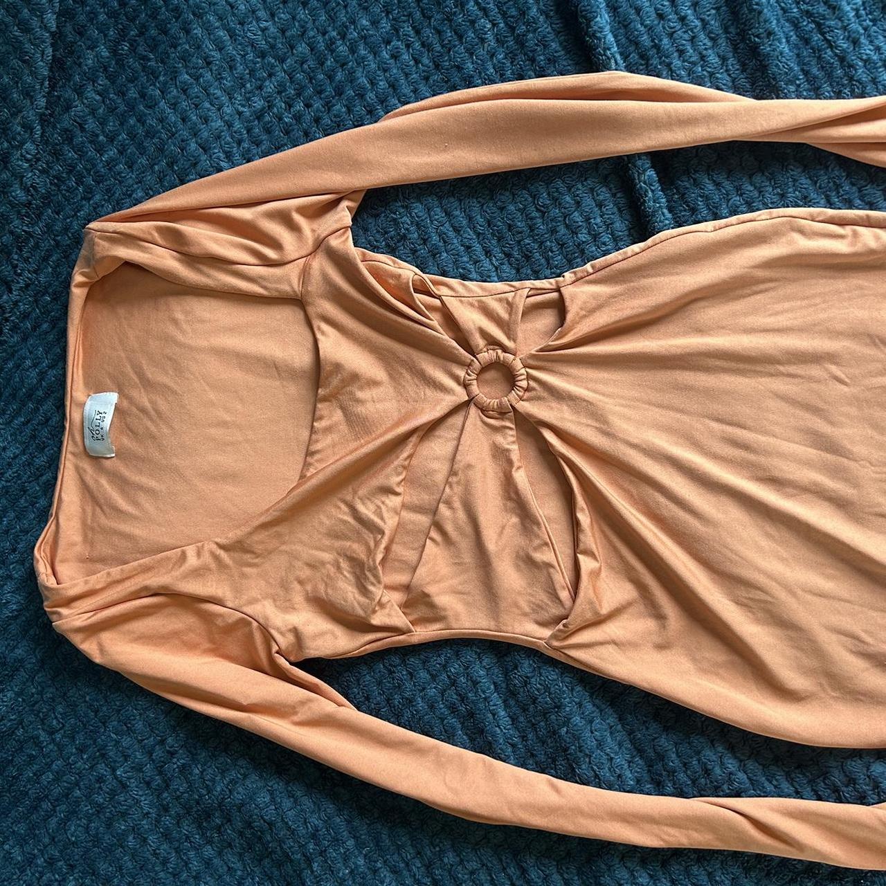 Oh Polly Cut Out Long Sleeve Mini Dress in Caramel.... - Depop
