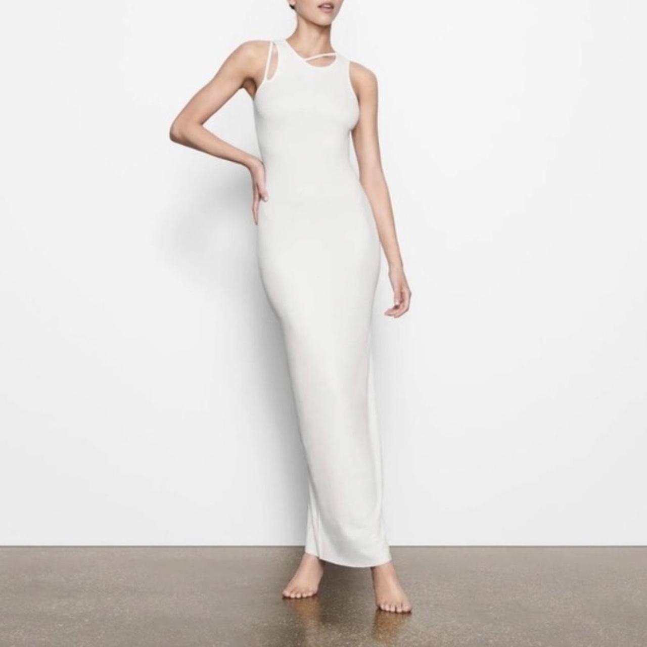 SKIMS Soft Lounge Cut Out Dress - Marble - Depop