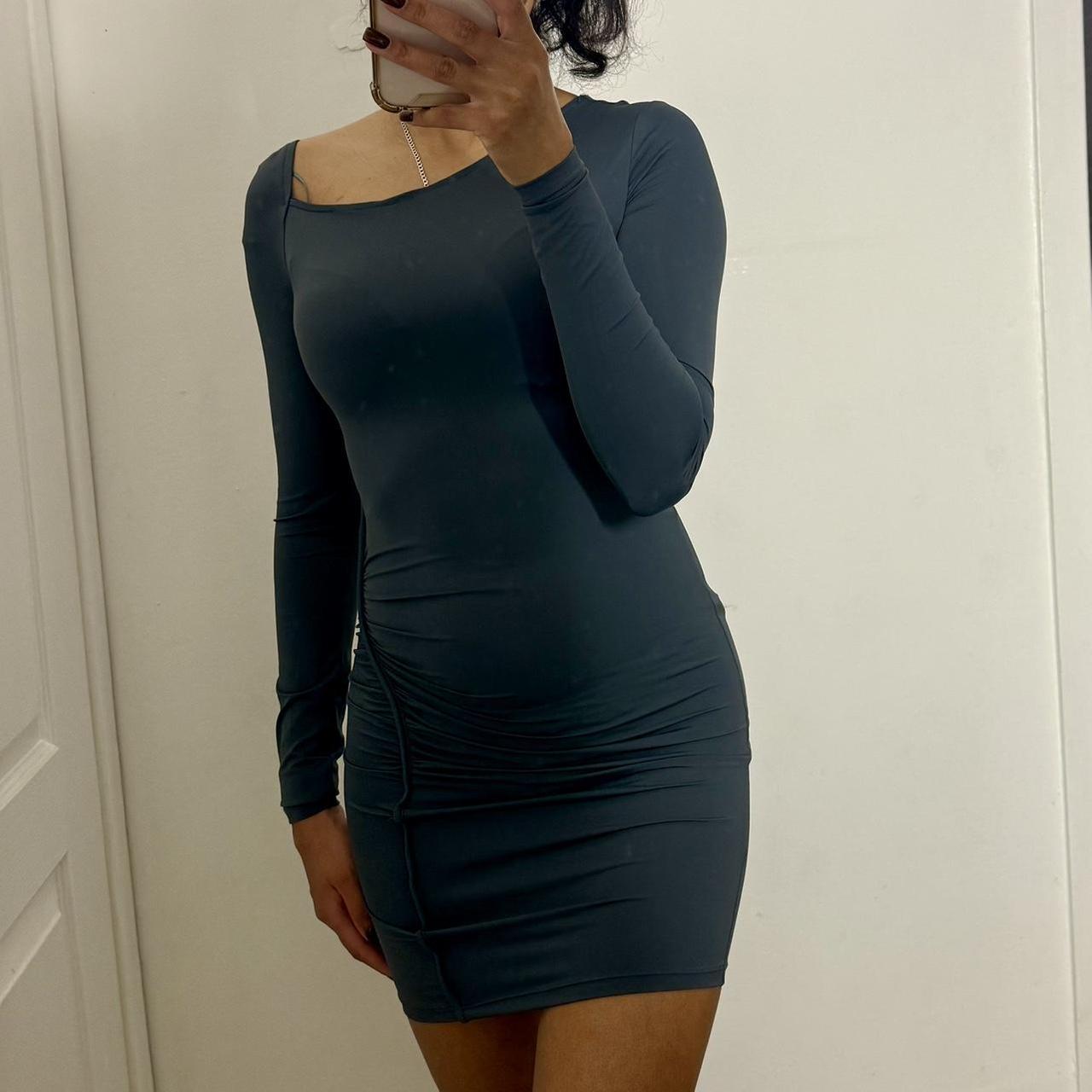 Pull & Bear Blue Long Sleeve Mini Dress Size XS •... | Depop