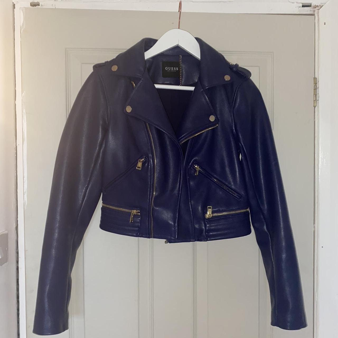 Guess Women's Purple and Blue Jacket | Depop