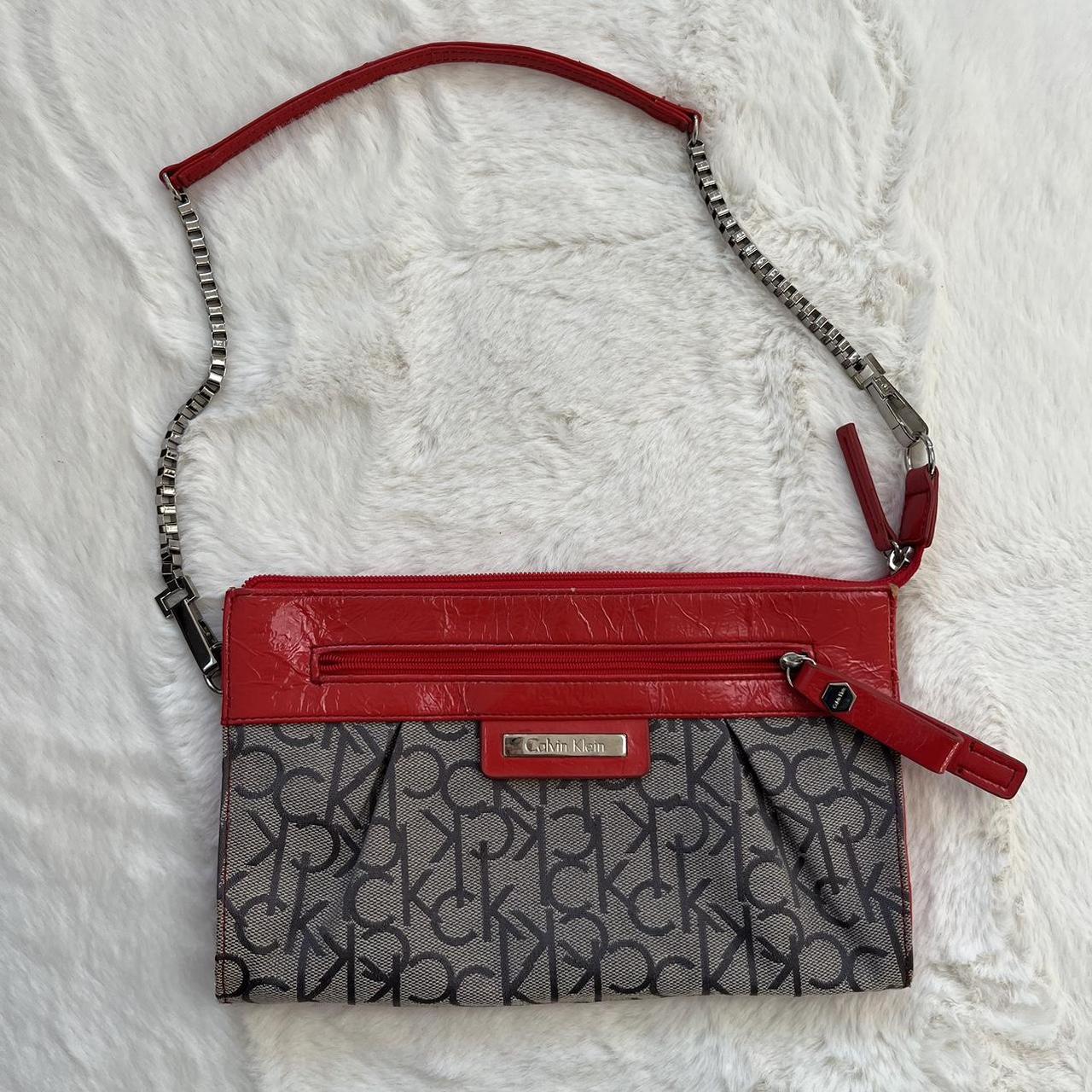 Calvin Klein Women's Red and Grey Bag | Depop