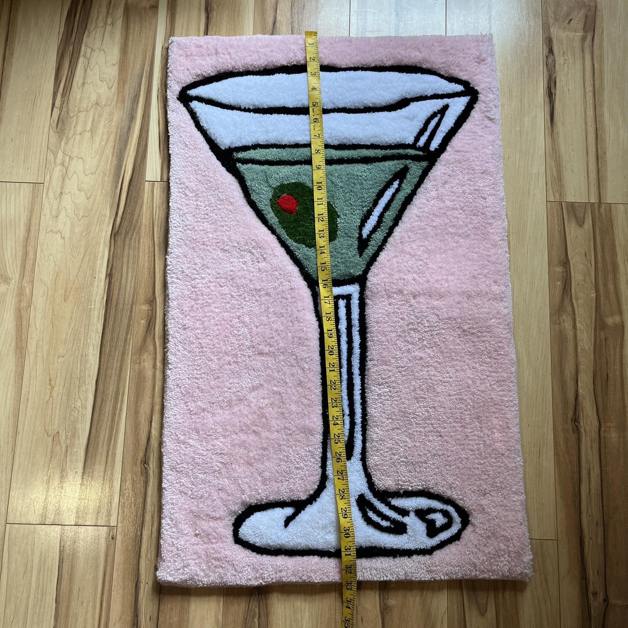 Pink martini glass rug Handmade tuft rug, perfect... | Depop