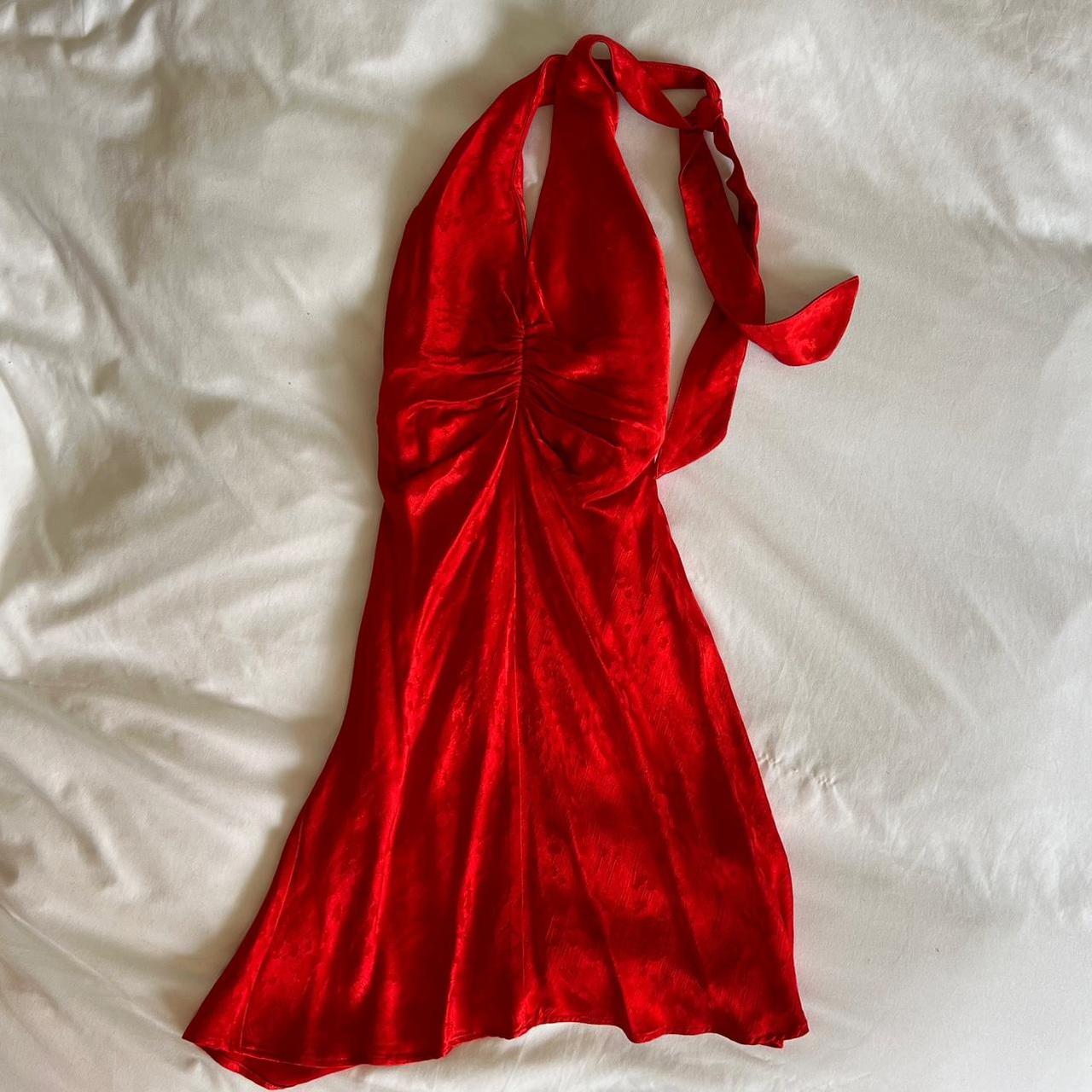 red zara dress!! very gently worn! halter top,... - Depop
