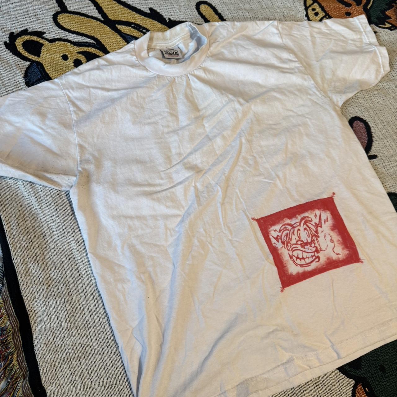 White and red pro club tee | Depop