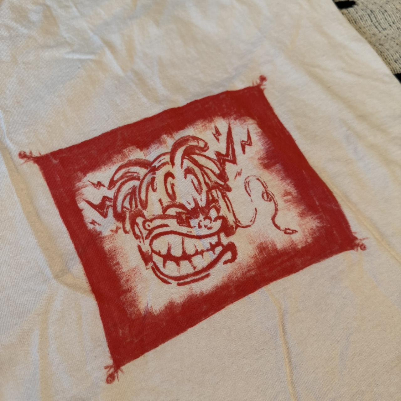 White and red pro club tee | Depop