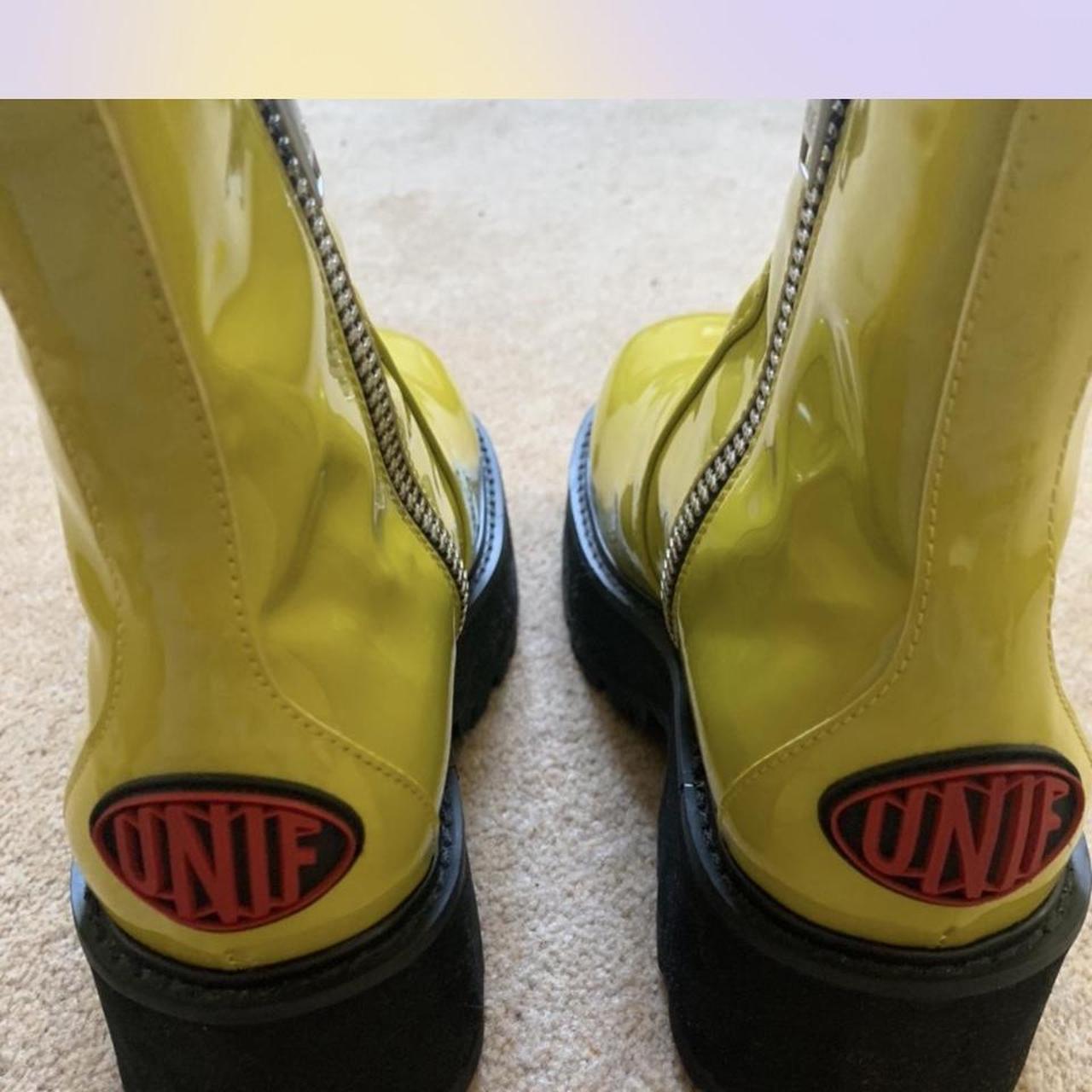 UNIF Dada platform boots in yellow Selling because... - Depop