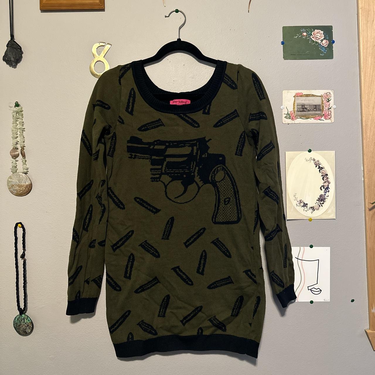 Betsey Johnson intarsia gun sweater dress 💄 runs... - Depop