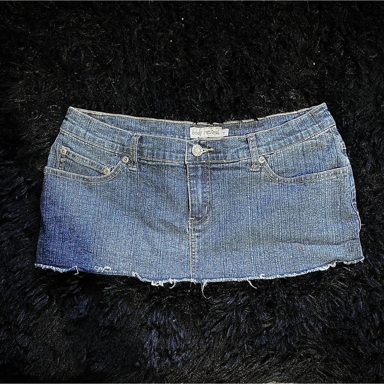 supr mini denim jean skirt,, y2k size... - Depop