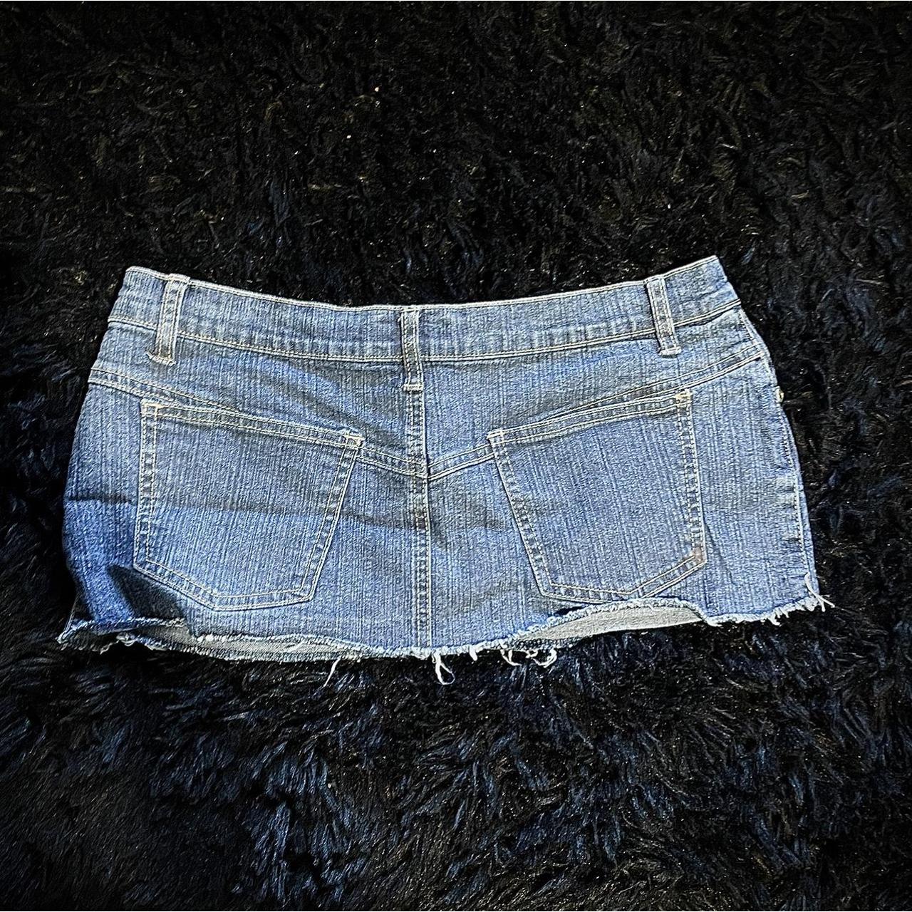 supr mini denim jean skirt,, y2k size... - Depop