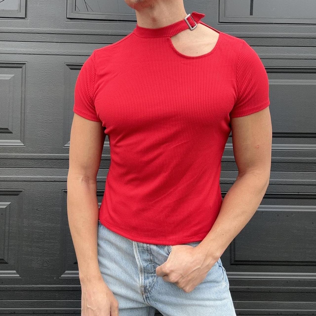 Unbranded Men's Red T-shirt | Depop