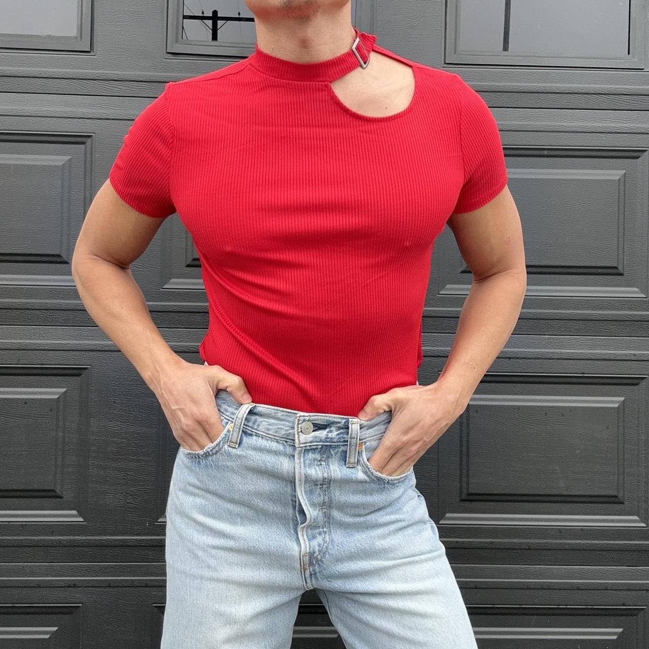 Unbranded Men's Red T-shirt | Depop