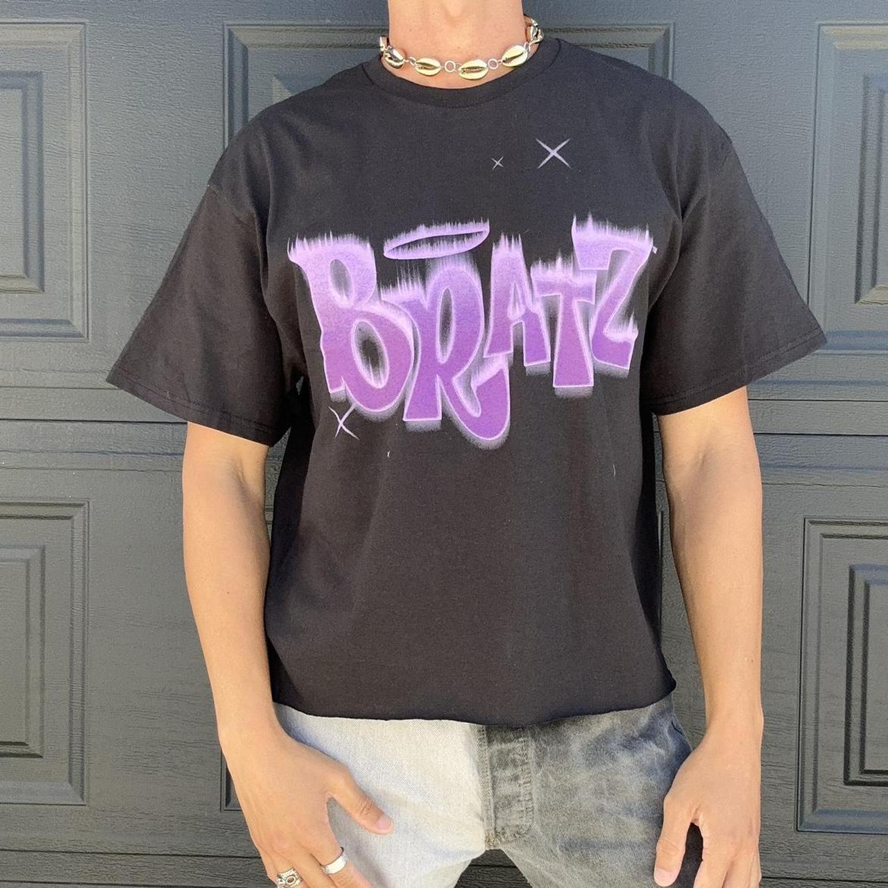 Bratz tee with #bratz logo with “smeared”... - Depop