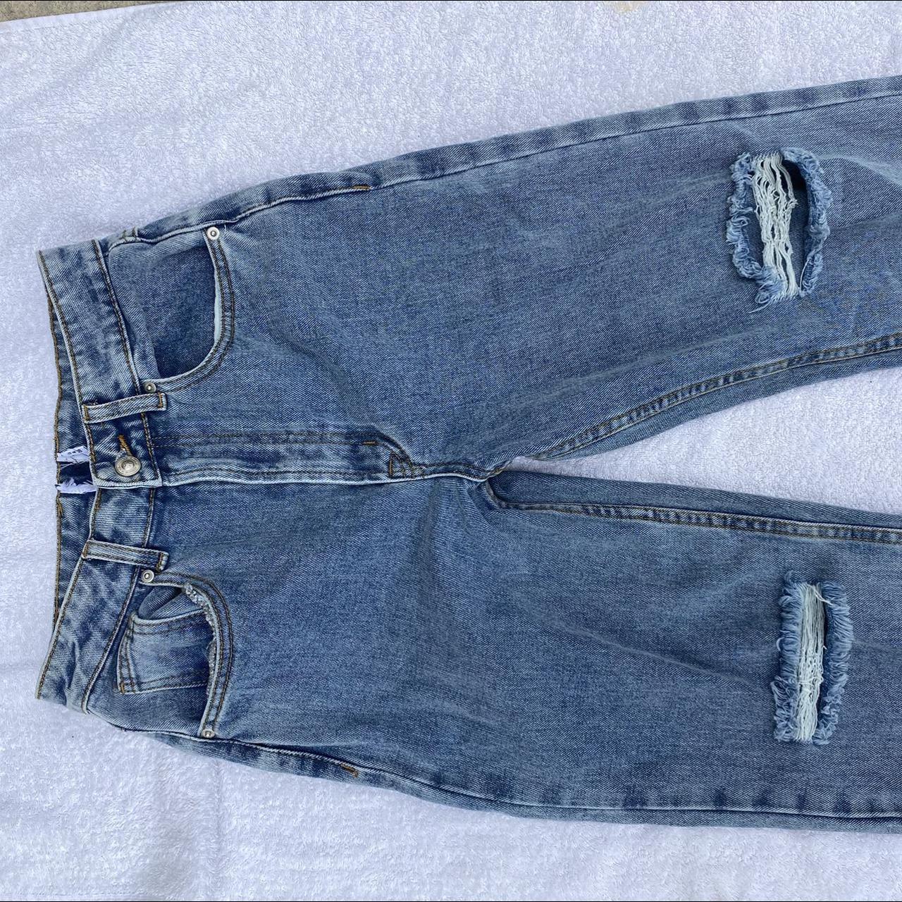 light wash distressed princess polly jeans! tag cut... - Depop