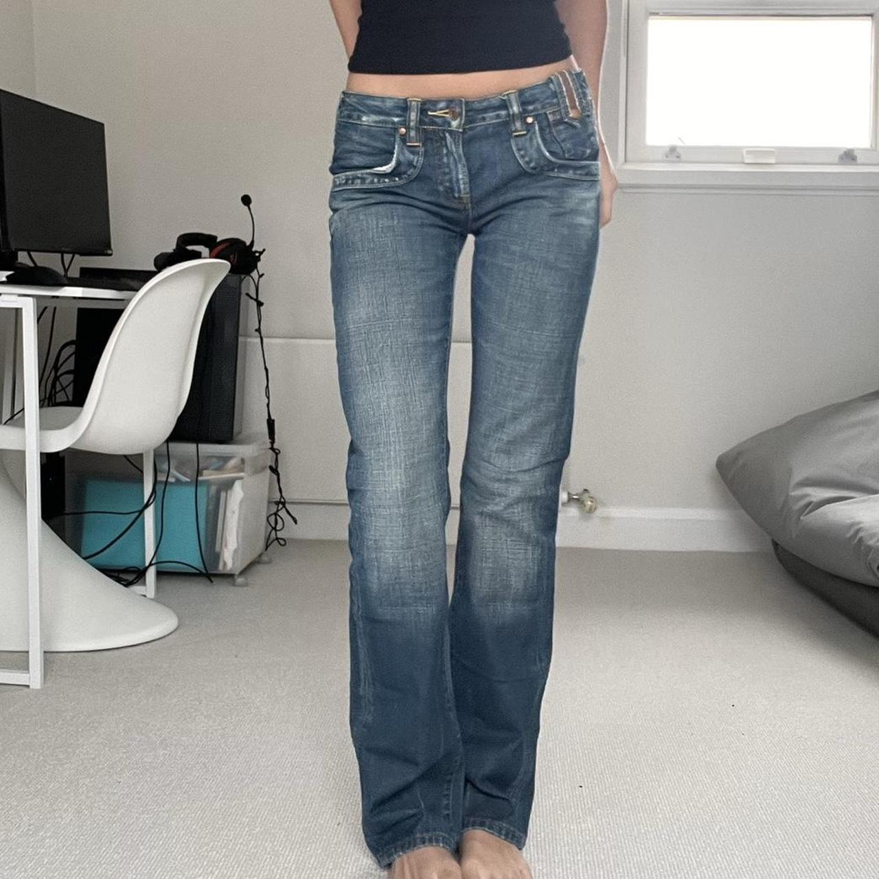 Evisu woman’s low waisted straight leg jeans W28 One... - Depop