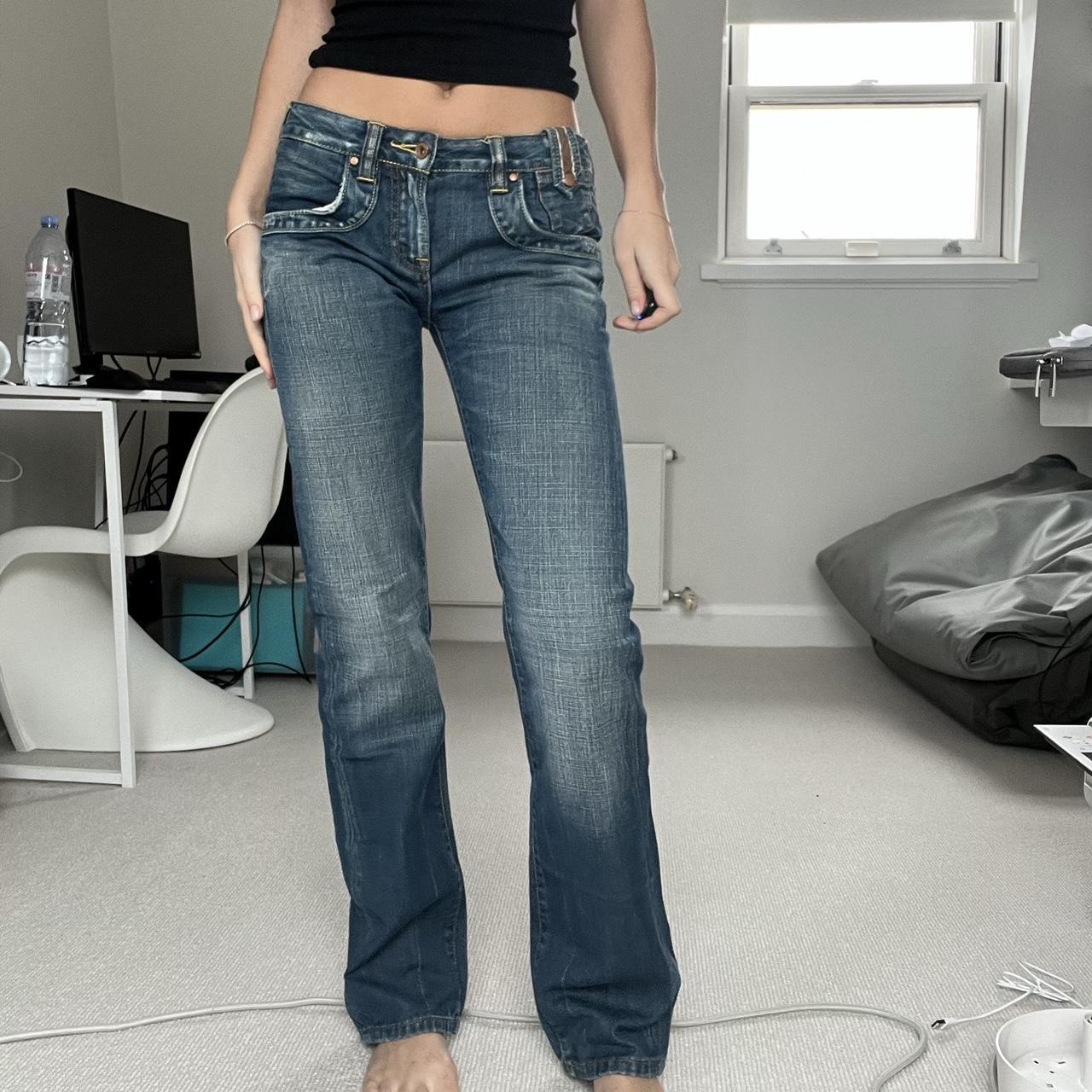 Evisu woman’s low waisted straight leg jeans W28 One... - Depop