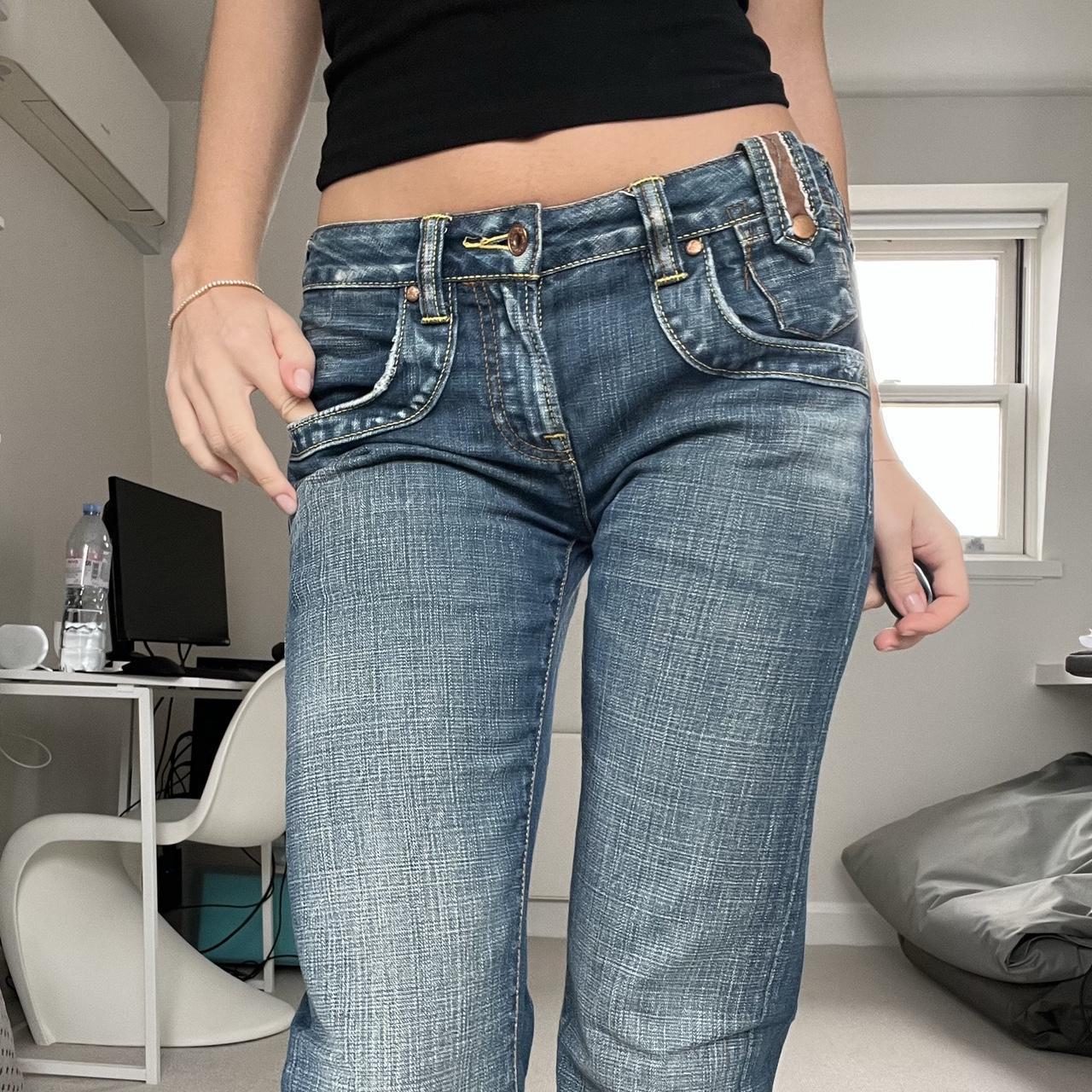 Evisu woman’s low waisted straight leg jeans W28 One... - Depop