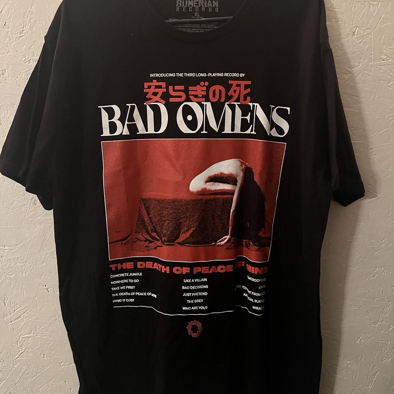 unisex bad omens tshirt from hot topic. worn once... - Depop