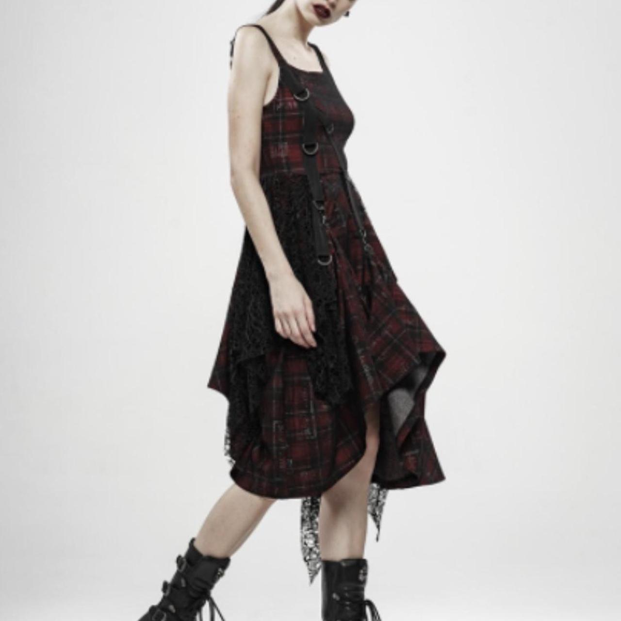 Devil Night Goth Punk Tartan Dress Black Dolls Kill... - Depop