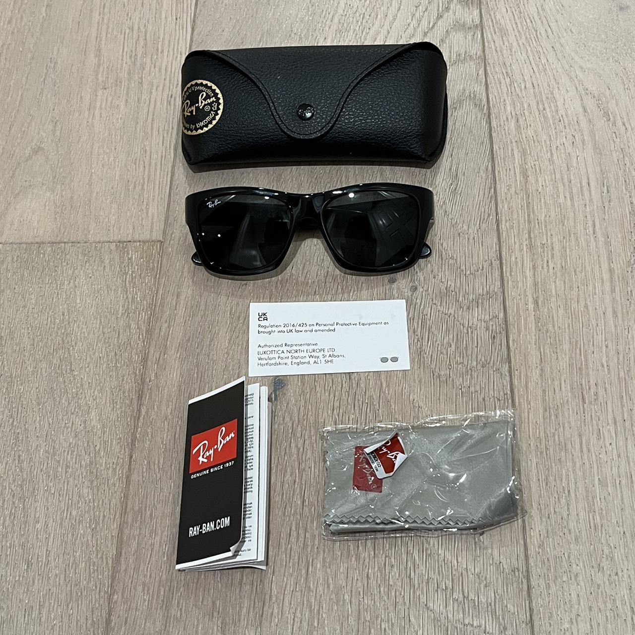 Authentic black ray bans wayfarer sunglasses comes... - Depop