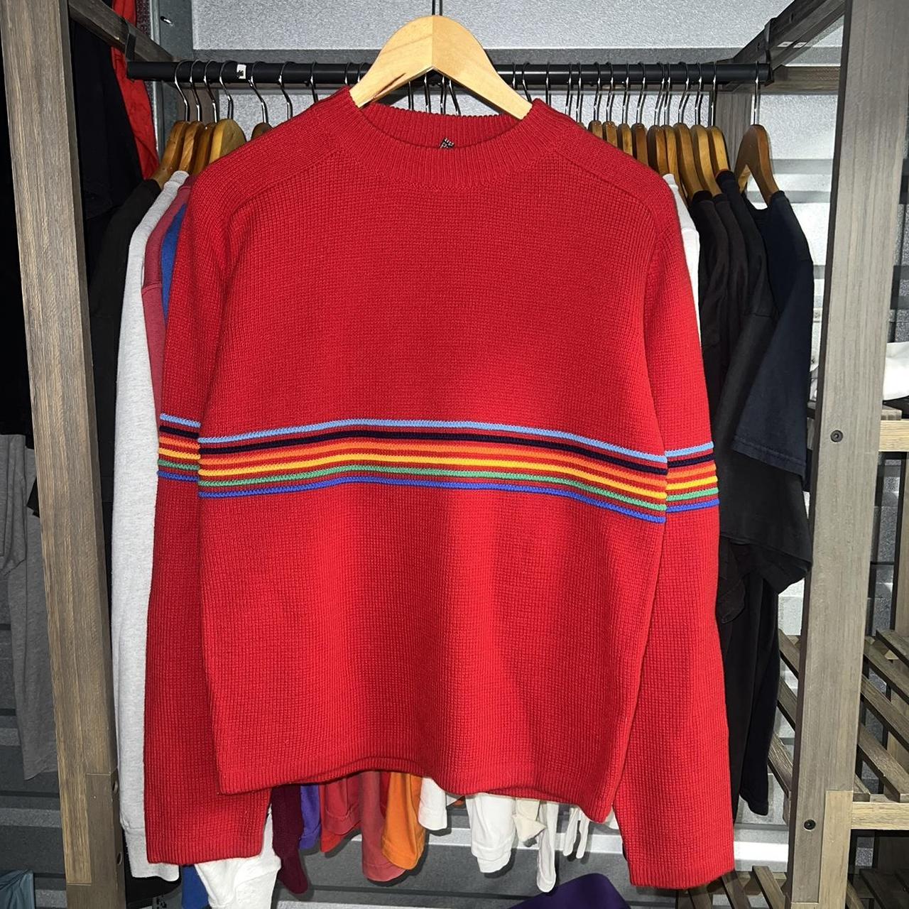 Vintage 80s Christopher Rand Rainbow Sweater - Depop