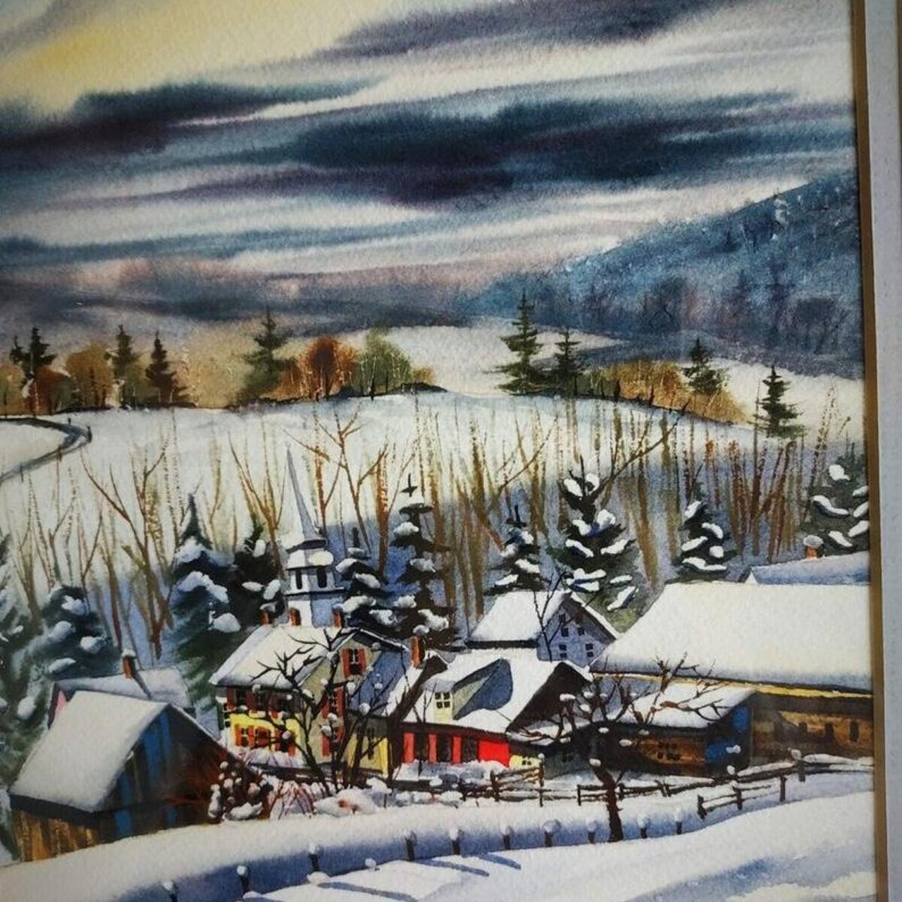 Vtg 1990s John Tomasetti Original Watercolor... - Depop