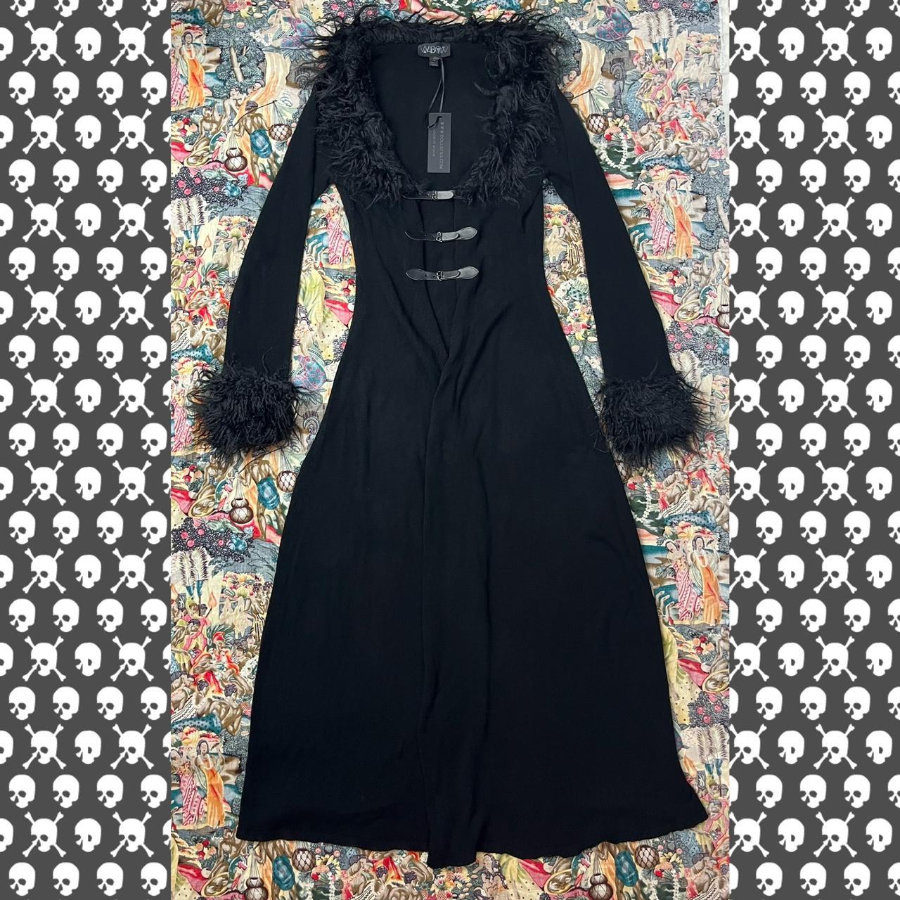 NWT Dollskill Goth Black Maxi Off Day Knot Cardigan... - Depop