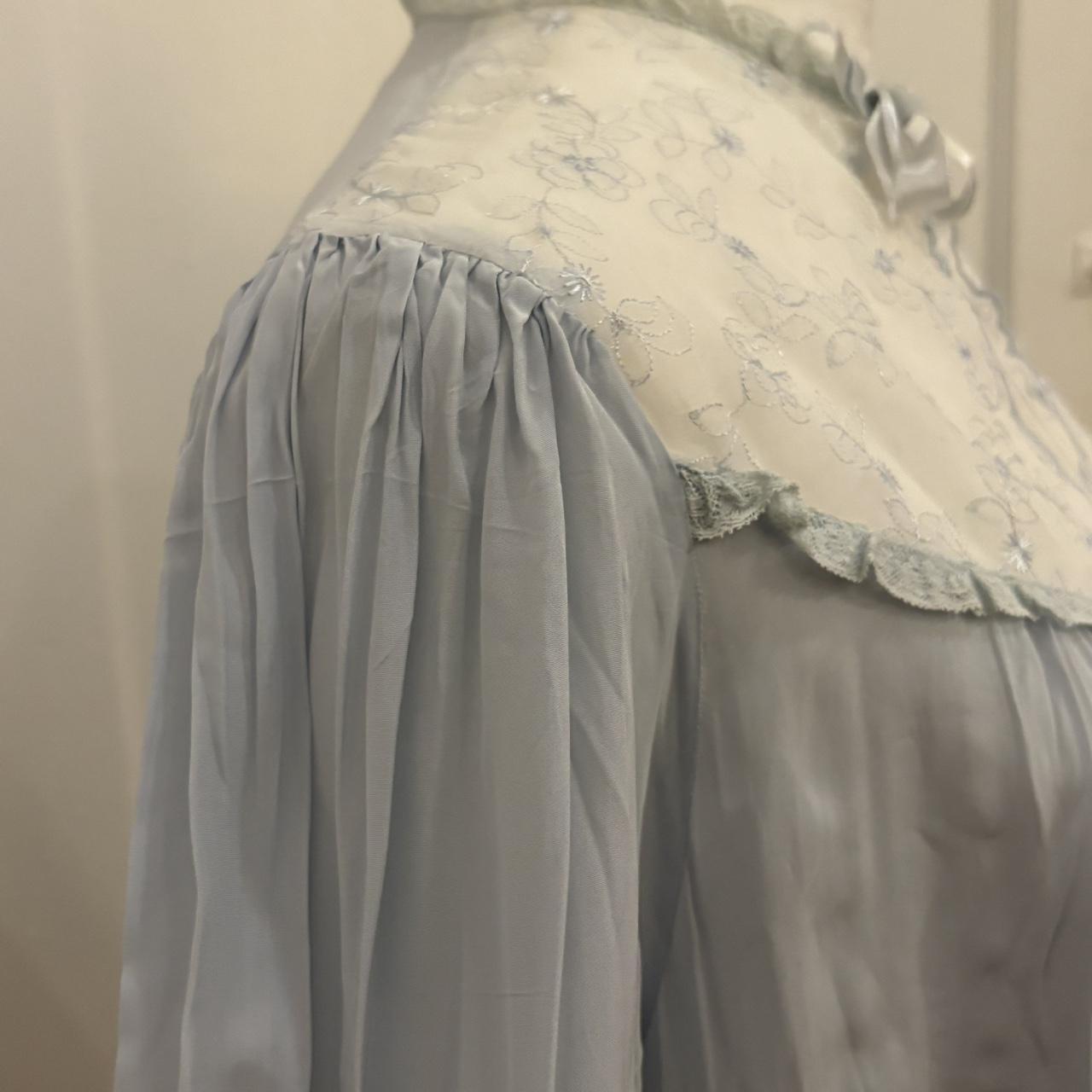 Unique Sweet Baby Blue Crepe Vintage 1950s Bedjacket... - Depop