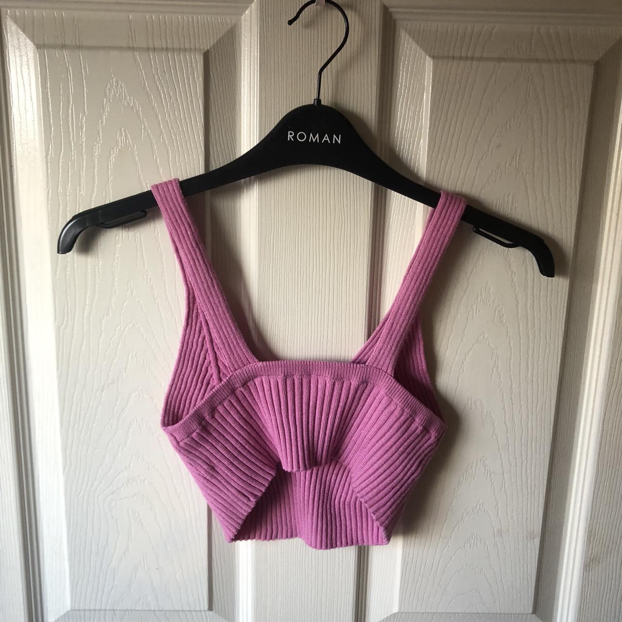 SHEIN pink knitted crop top. Size XS / 6. - Depop