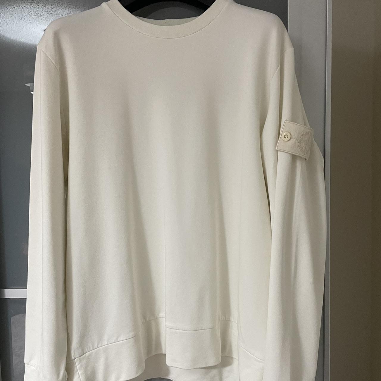 Stone island ghost jumper white Medium Excellent... - Depop