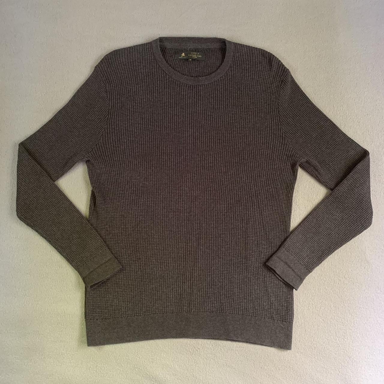 Dark charcoal grey thermal utility style knitted... - Depop