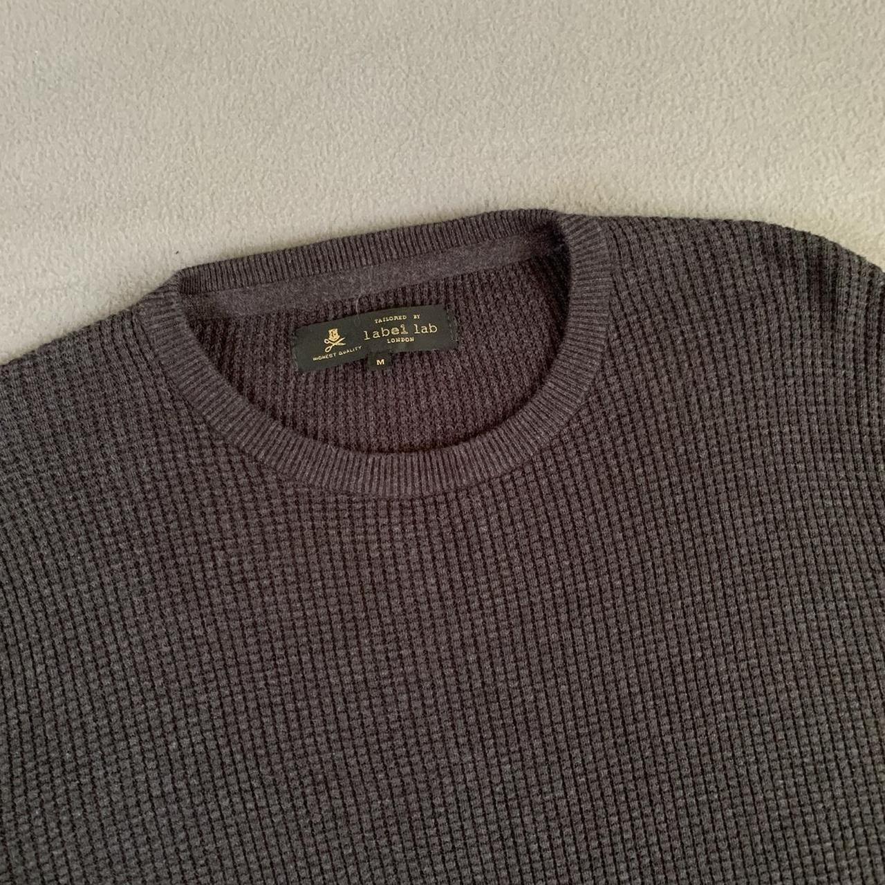 Dark charcoal grey thermal utility style knitted... - Depop