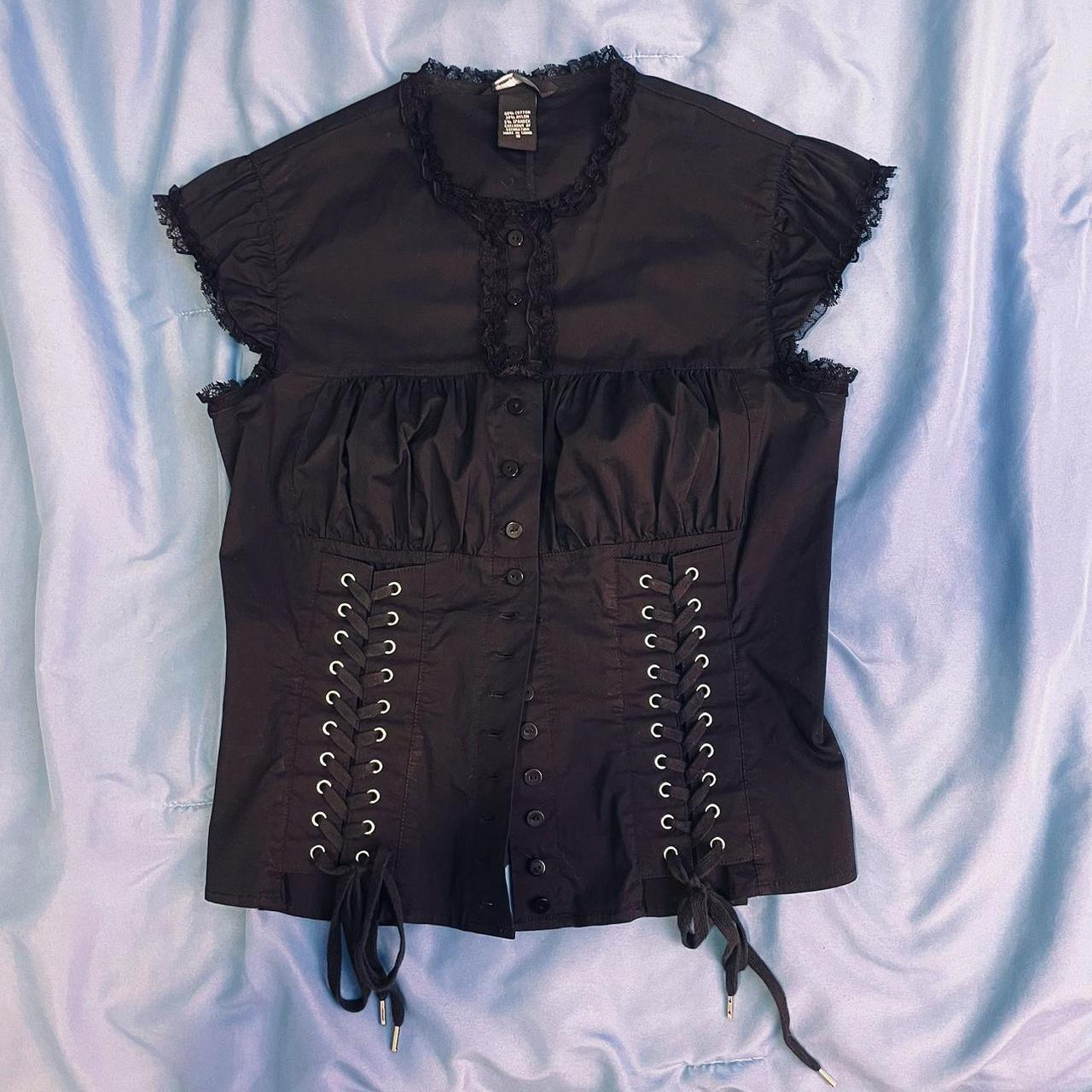 Moda International Women's Black Blouse | Depop