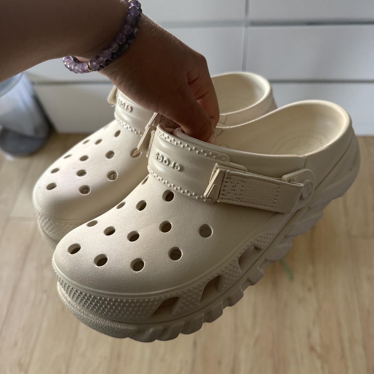 Crocs Duet Max Clog color: Stucco Very lightly worn... - Depop