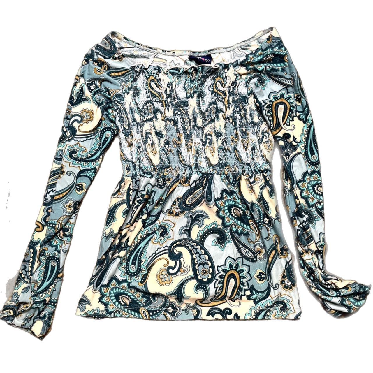 70s Boho Top🩵 ♡very flowy ♡cool... - Depop