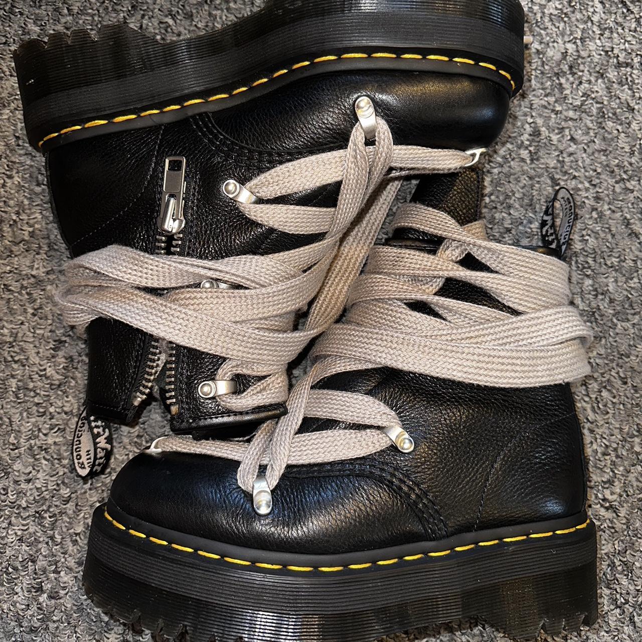 doc martens x rick owens boots size 5/eu... - Depop