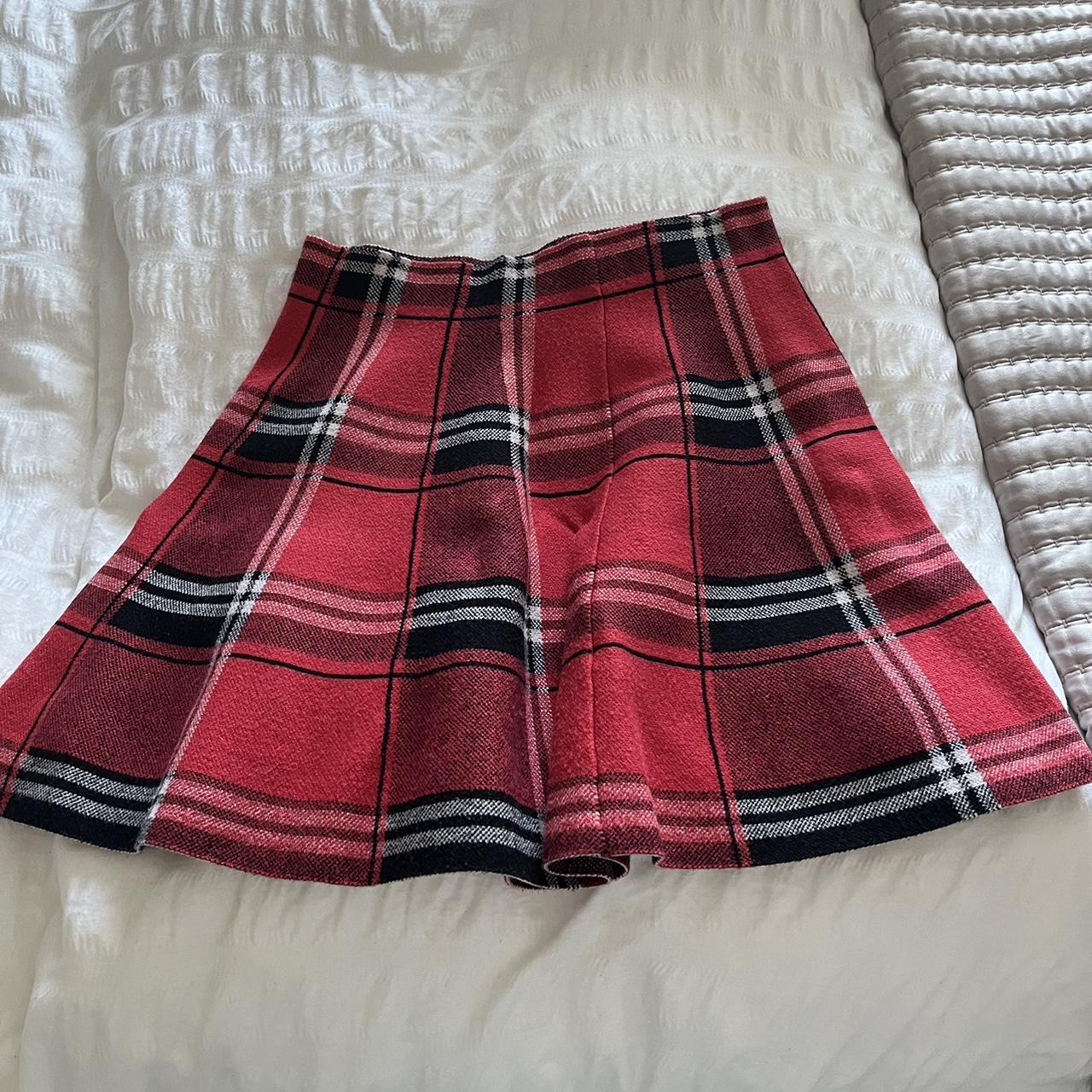 Primark Women's Red and Black Skirt | Depop