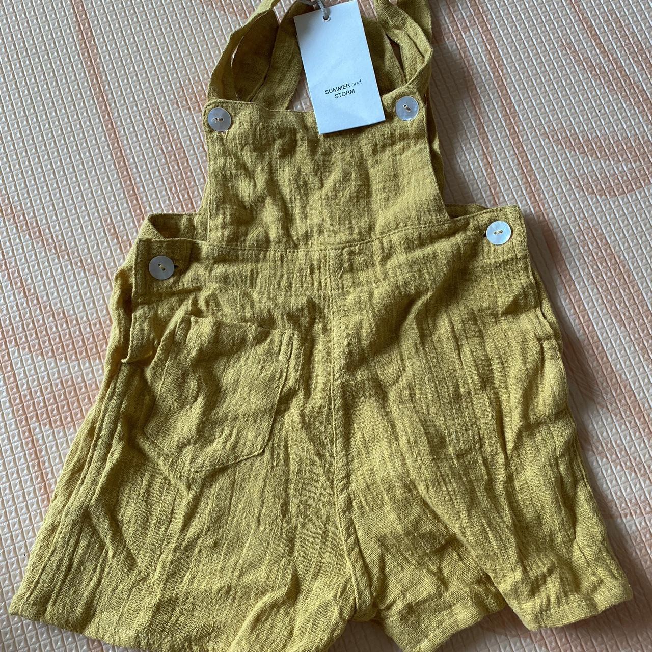 Summer and Storm Yellow Cotton Overalls Size 6-12.... - Depop